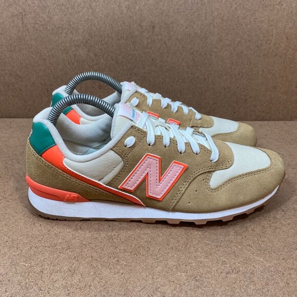 New Balance | Shoes | New Balance Womens Wl696 Tan Suede Mesh Sneakers ...